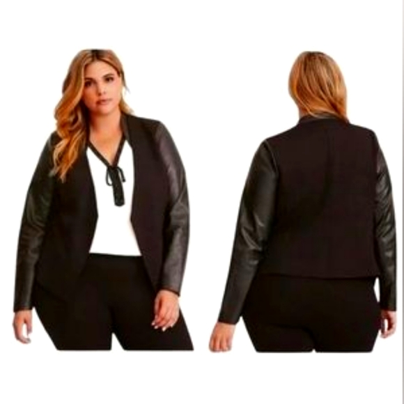 torrid | Jackets & Coats | Torrid Leather Trim Suit Coat | Poshmark